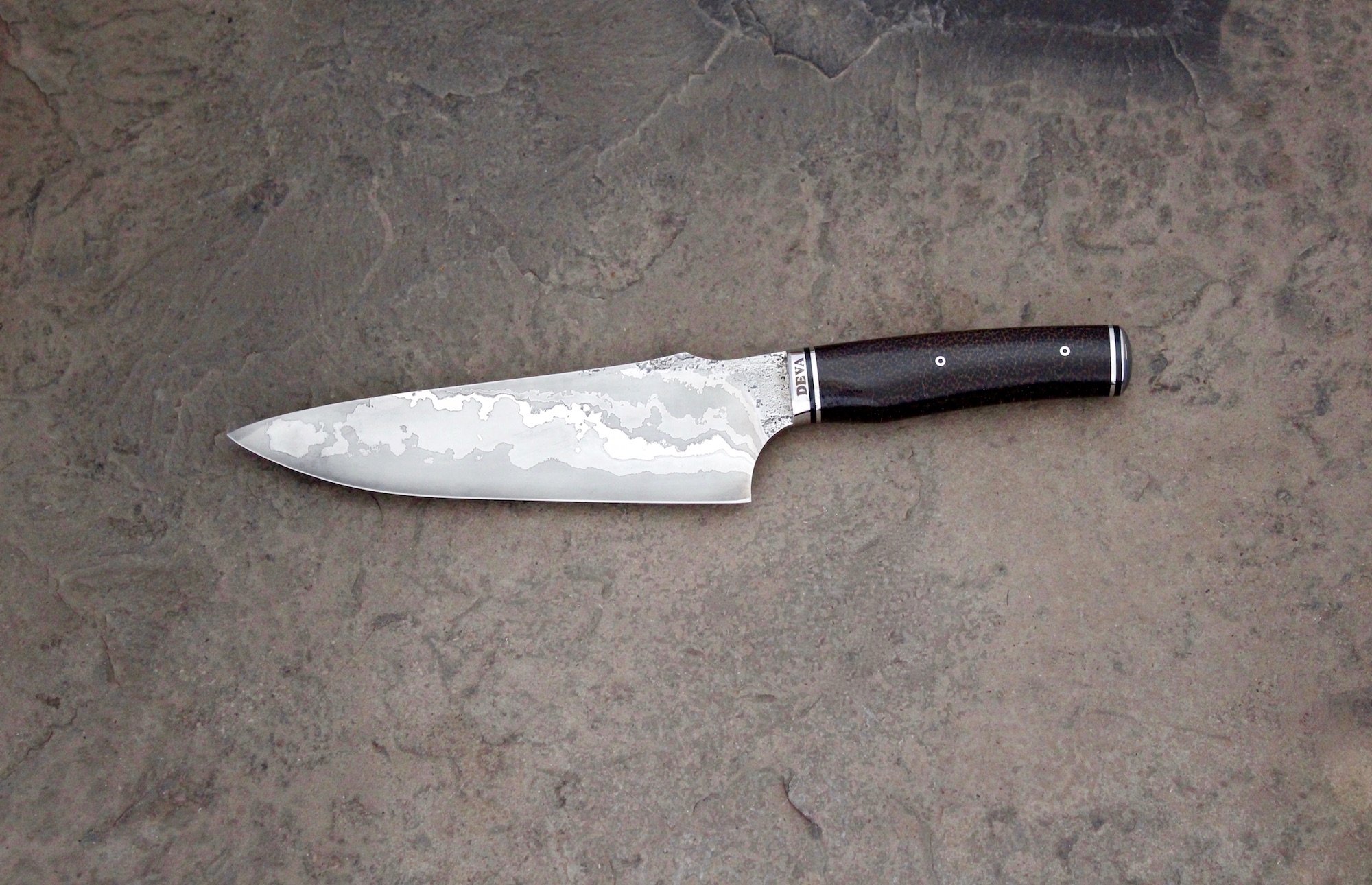 Chef Knife—Laminated Steel and Palm Tree — Couteaux Deva